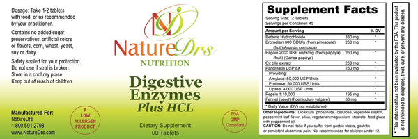 Digestive Enzymes Plus HCL – NatureDrs LLC