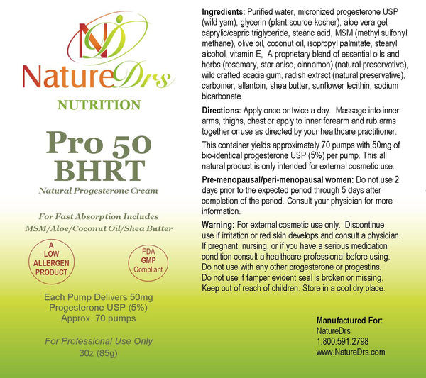 Pro 50 BHRT Cream – NatureDrs LLC